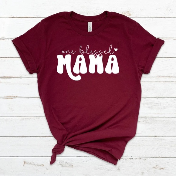 Bella Canvas | Tops | One Blessed Mama | Poshmark
